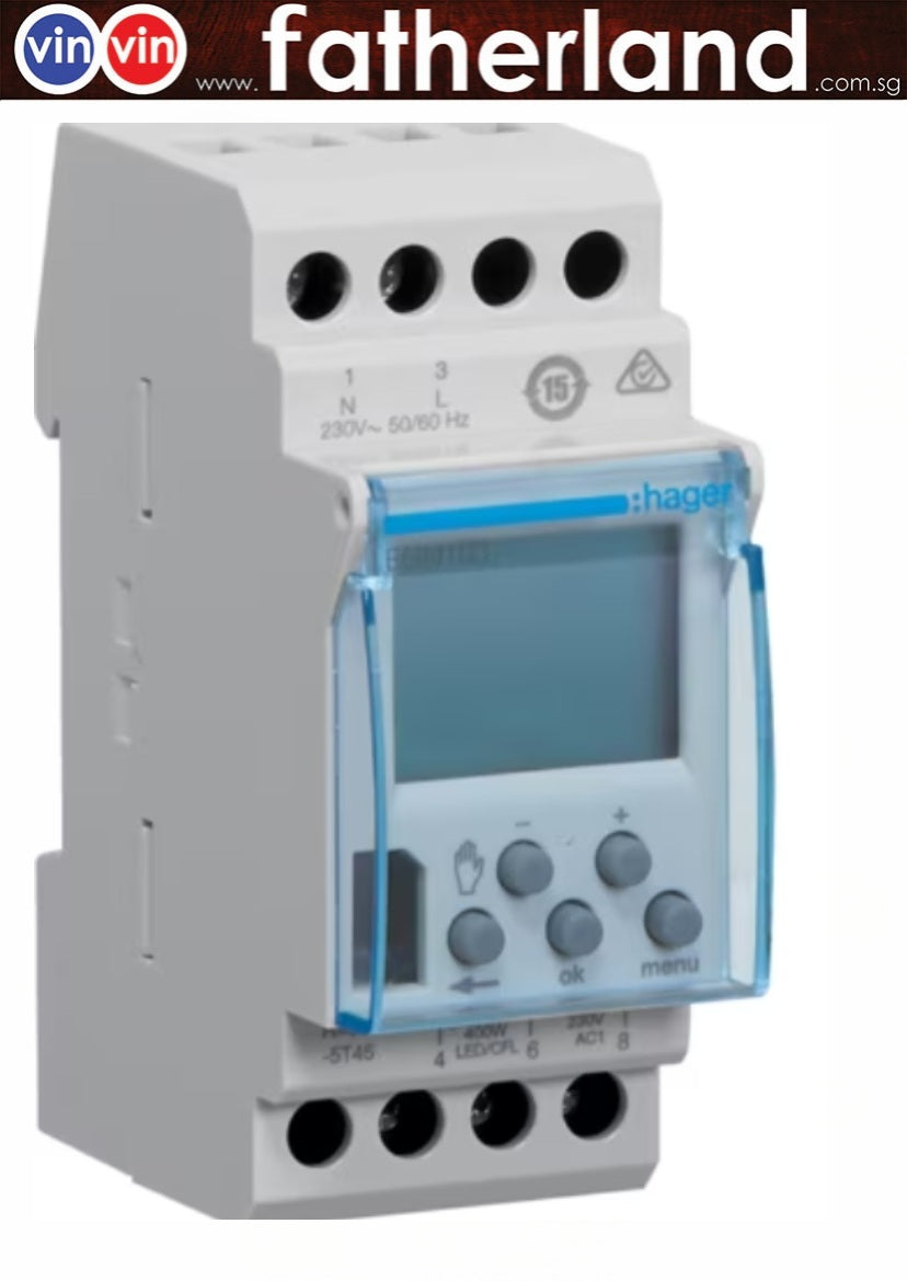 HAGER EGN103 DIGITAL TIMER SWITCH - www.fatherland.com.sg