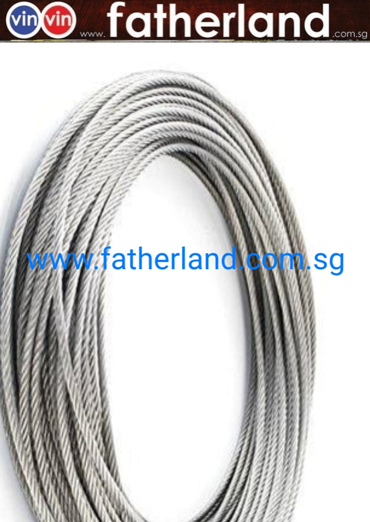 Stainless Steel Wire Rope 6MM WIRE ROPE ( 1000' ) - www.fatherland.com.sg