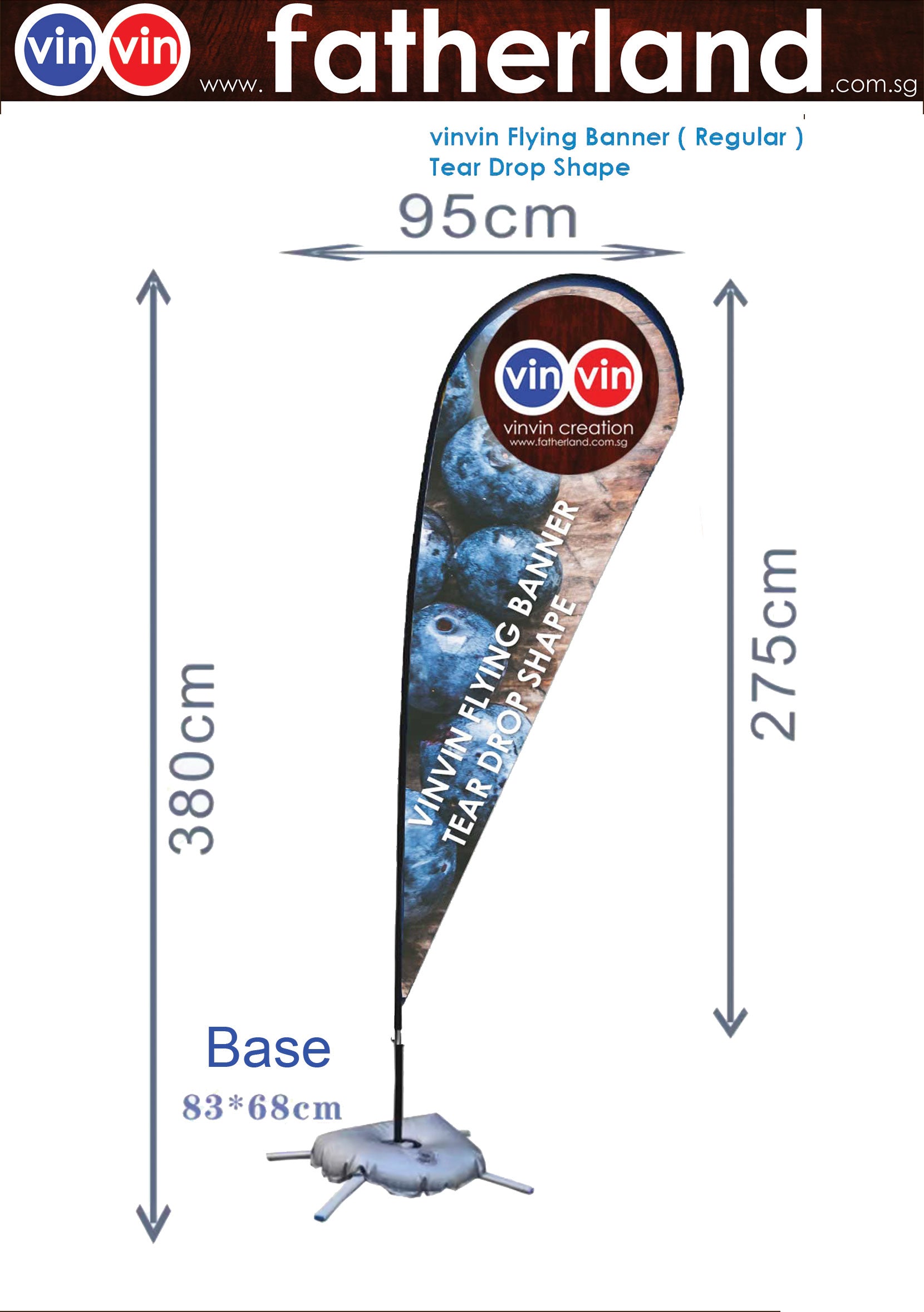 FLYING BANNER ( TEAR DROP SHAPE ) Large 3.8m Single Sided - www ...