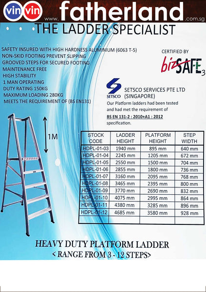 ALUMINIUM PLATFORM LADDER FL Series - www.fatherland.com.sg
