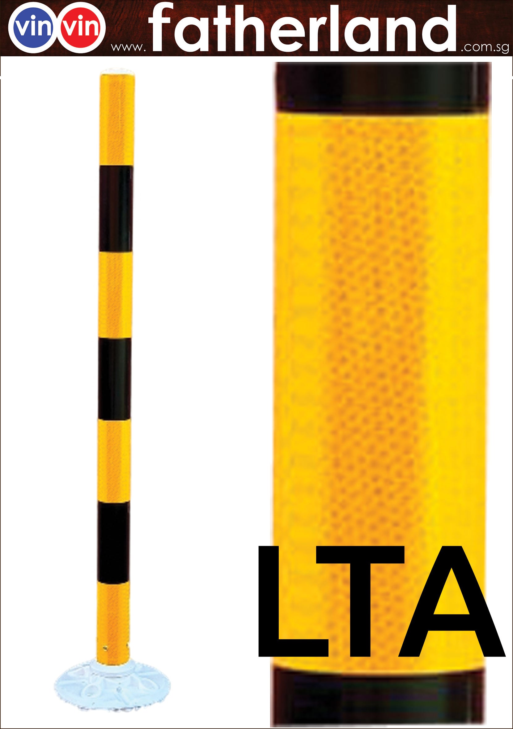 Flexible Bollard with Anchors 1100mm Height Yellow and Black LTA Requi ...