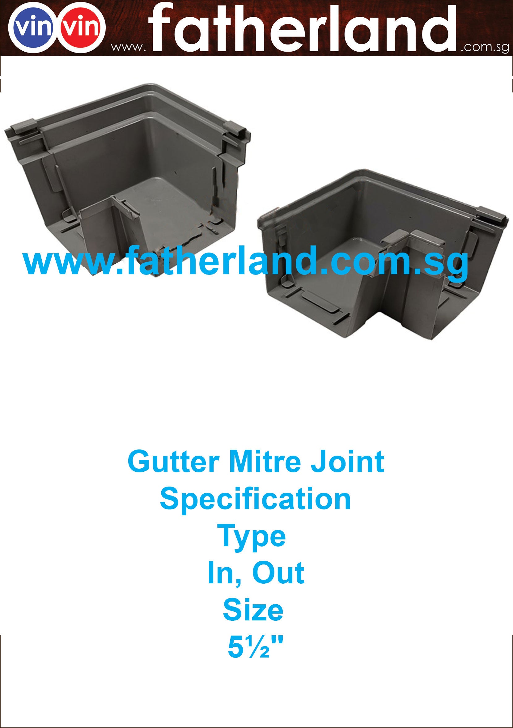 Gutter Mitre Joint Specification Type In Size 5½" - www.fatherland.com.sg