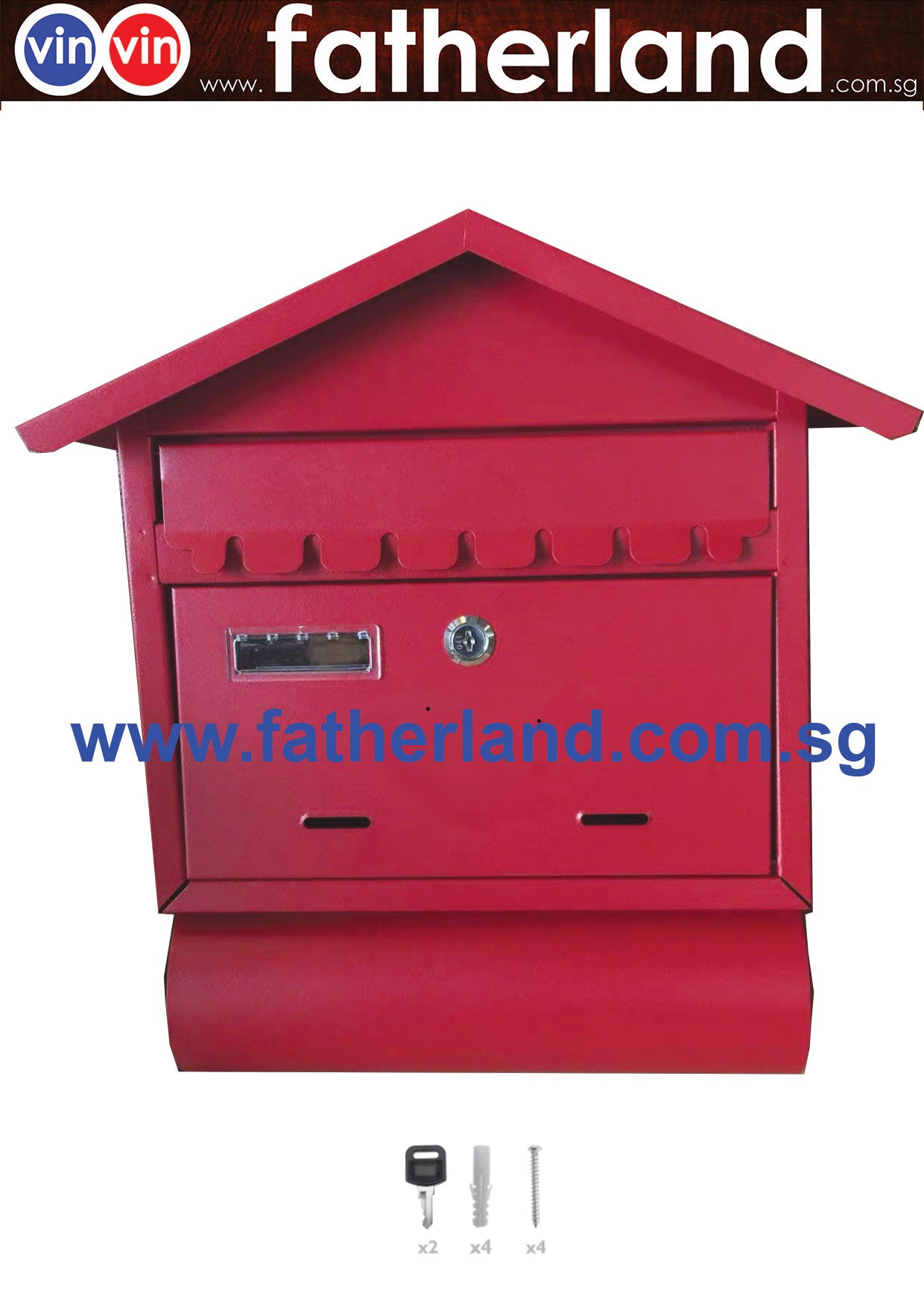 STEEL RED LETTER BOX MODEL : VIN-WRED-LB - www.fatherland.com.sg