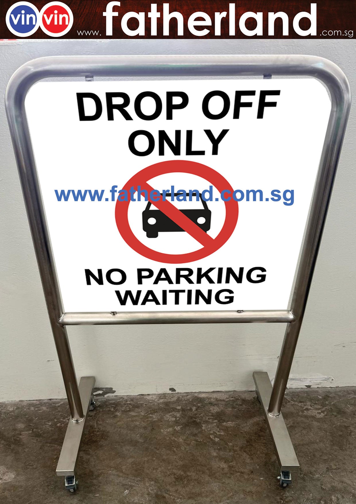 Drop Off Only No Parking Waiting with Logo Stainless Steel Signage ...