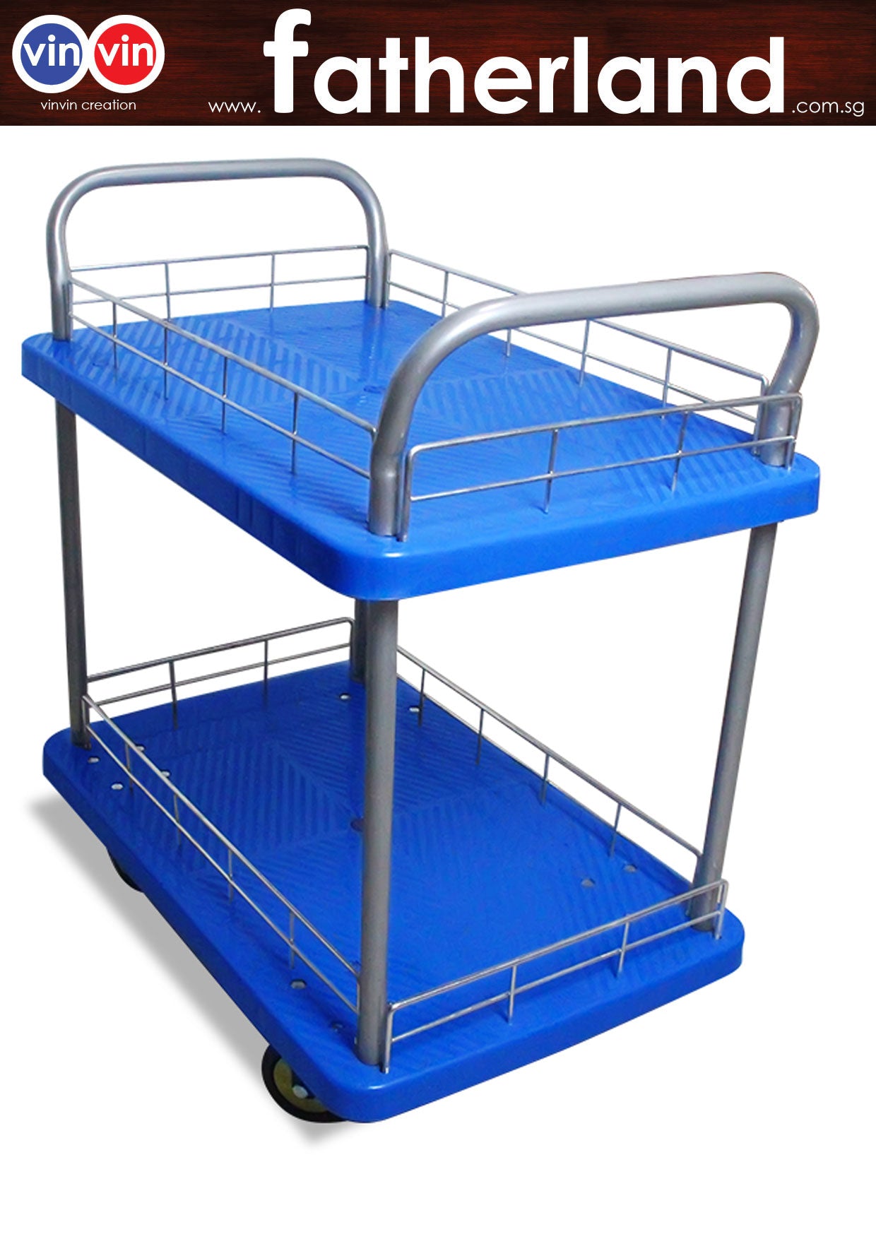 VINVIN 2TIER NET TROLLEY 600X900MM (300KG ) - www.fatherland.com.sg