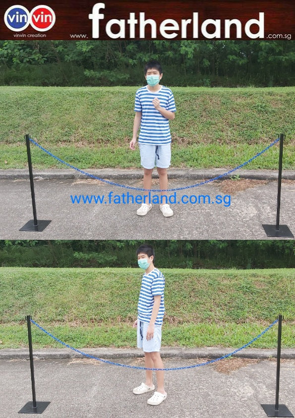 Queue Pole Stand Outdoor with red chain ( vinvin creation series ) - www.fatherland.com.sg