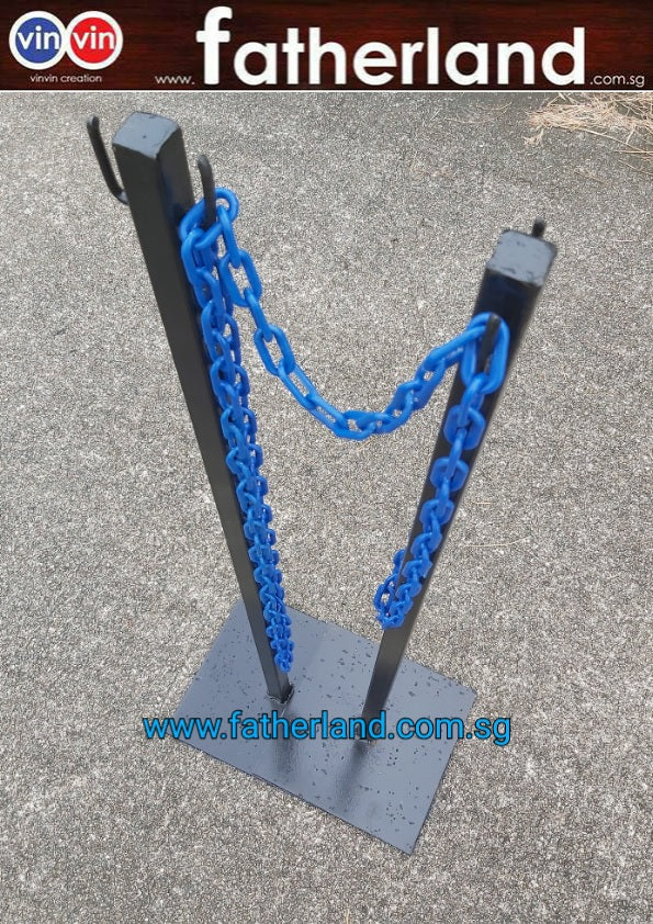 Queue Pole Stand outdoor with yellow chain ( vinvin creation series ) - www.fatherland.com.sg
