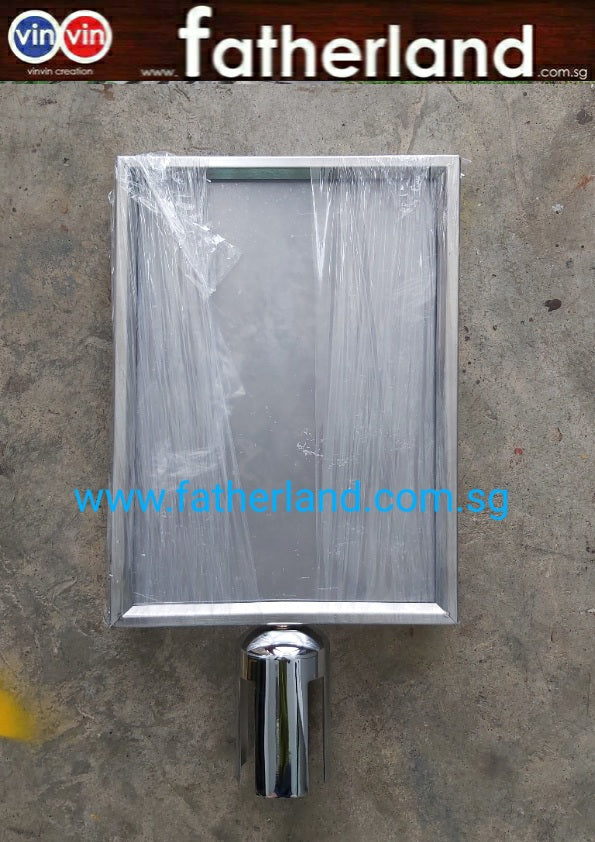Queue Pole A3 Portrait Stainless Steel Frame - www.fatherland.com.sg