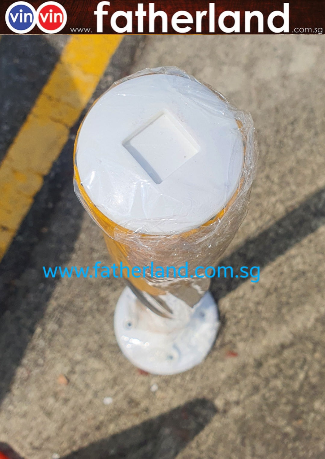 Flexible Bollard with Anchors 1100mm Height Yellow and Black LTA Requi ...