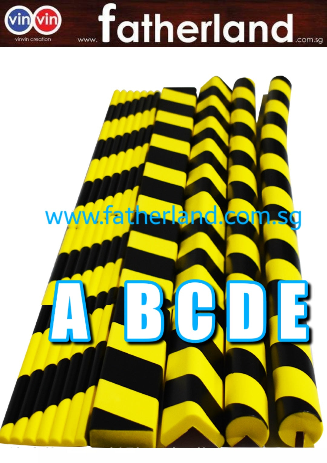 PU Yellow and Black BEAM / EDGE PROTECTOR - D Shape - www.fatherland.com.sg