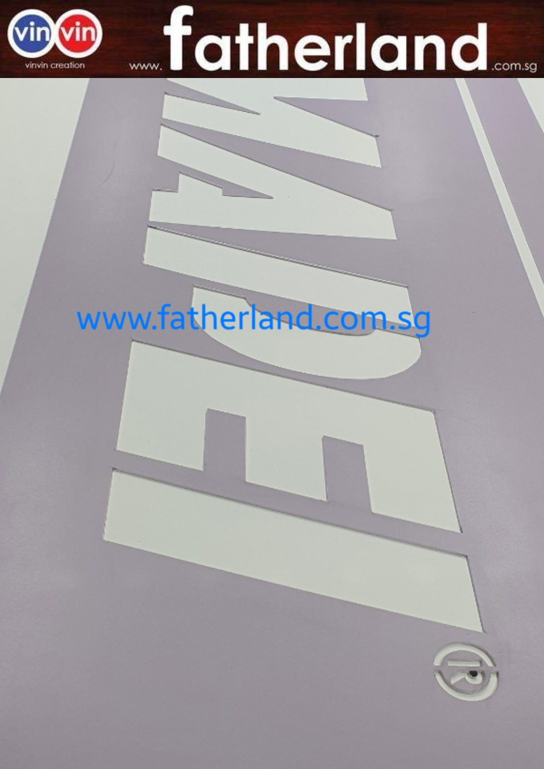 Large PVC stencil - www.fatherland.com.sg