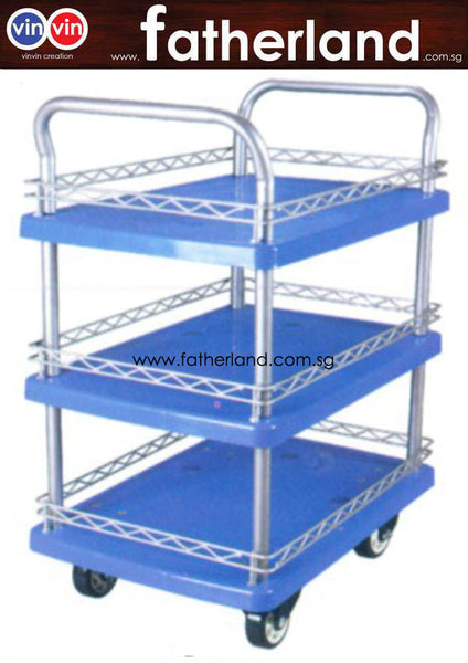 3 Tier Hand Trolley 150kg ( Model : vin-BN-15) - www.fatherland.com.sg