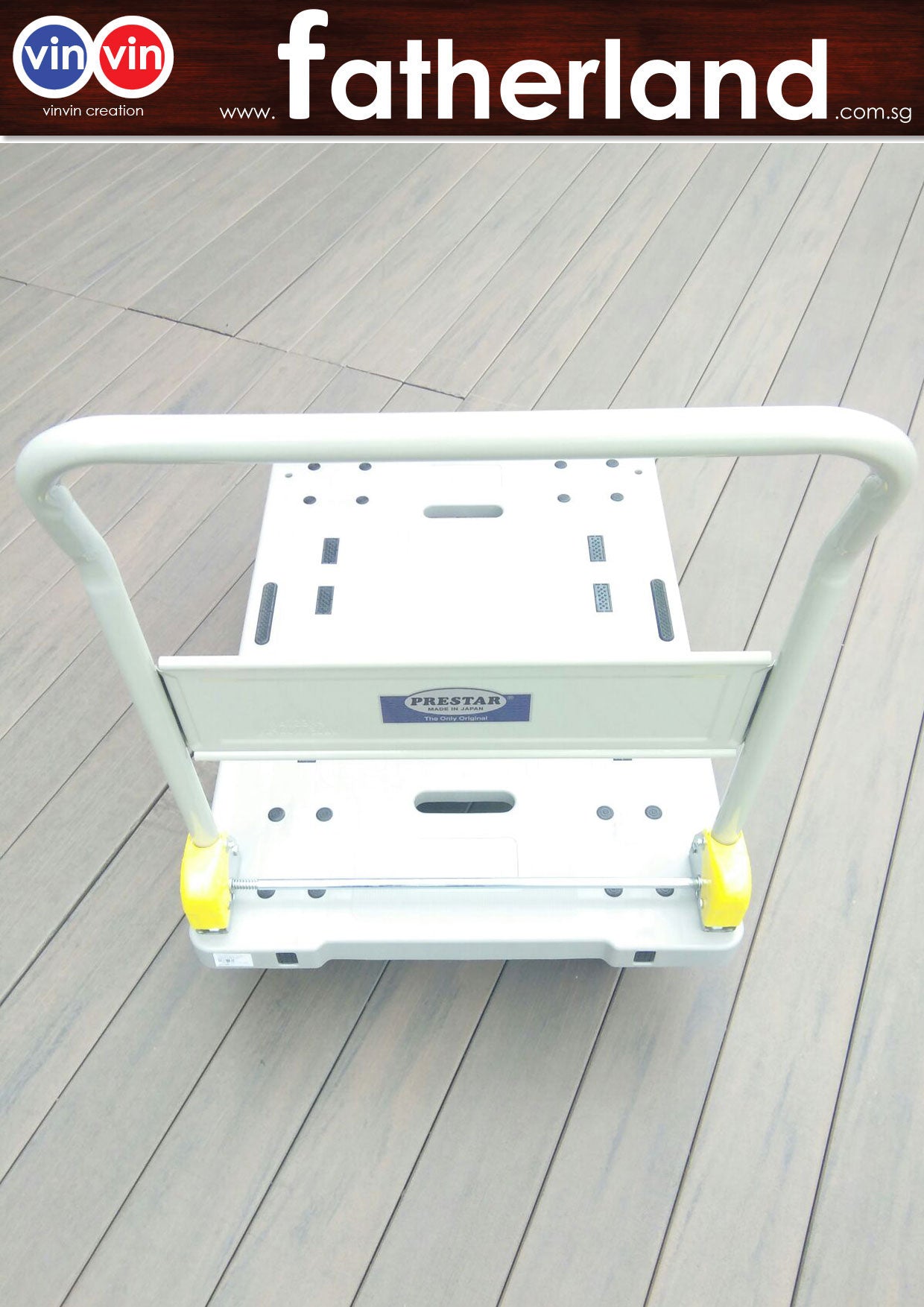 PRESTAR PLASTIC TROLLEY 895X595MM 300KG PF301B - www.fatherland.com.sg