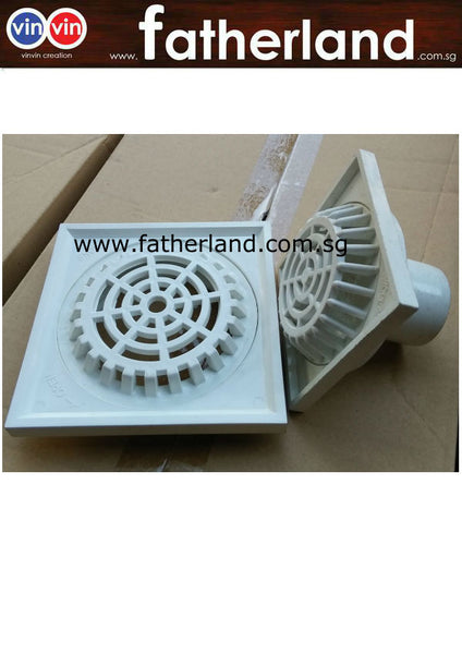6" UPVC DOME GRATING 150MM(WHITE) Model : YS-6 - www.fatherland.com.sg
