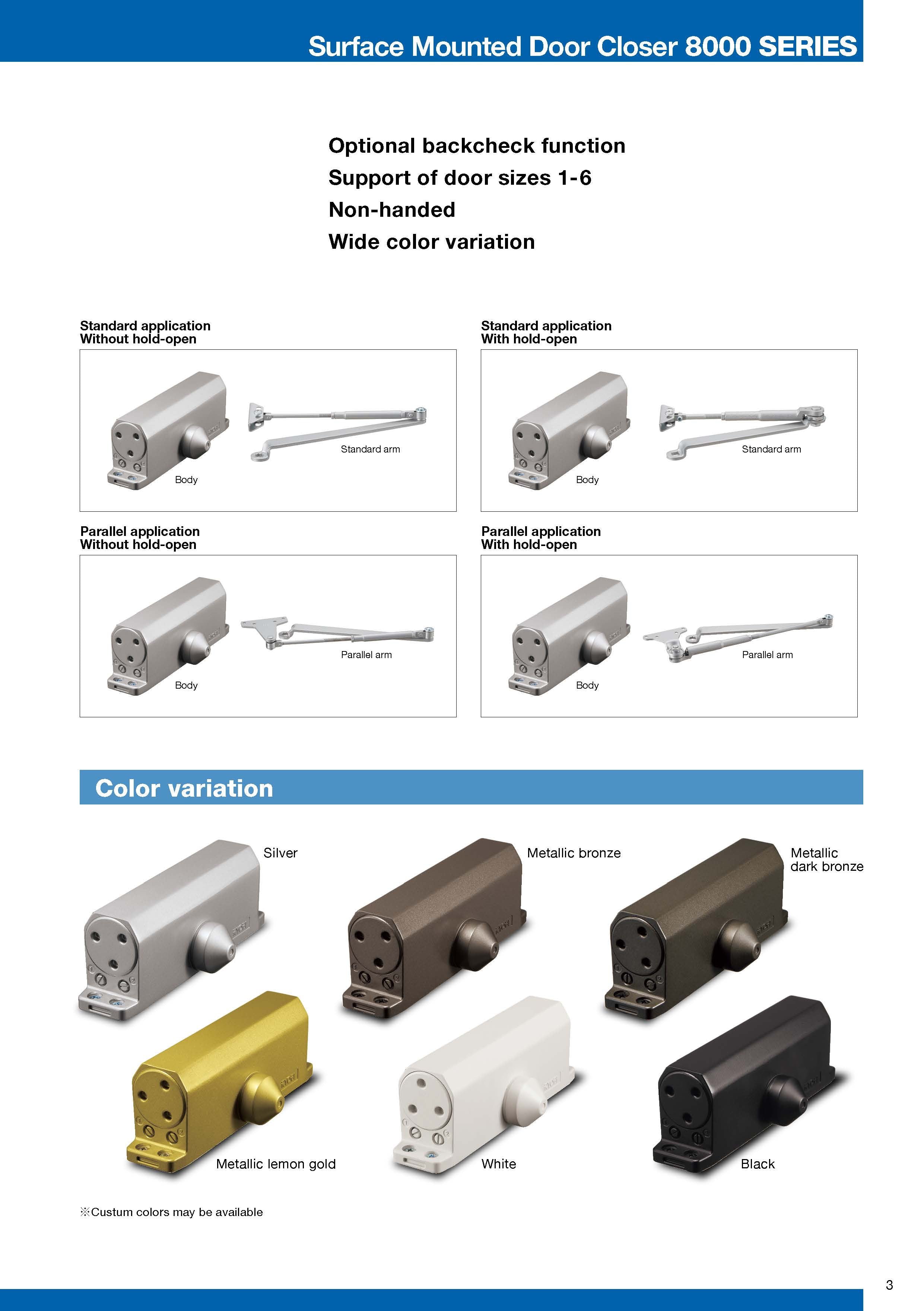 RYOBI DOOR CLOSER SILVER 8004P (PARALLEL ARM) - www.fatherland.com.sg