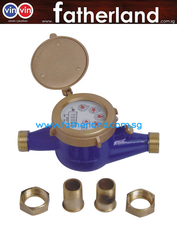 SHOWY 1" BRASS WATER METER 8243 - www.fatherland.com.sg