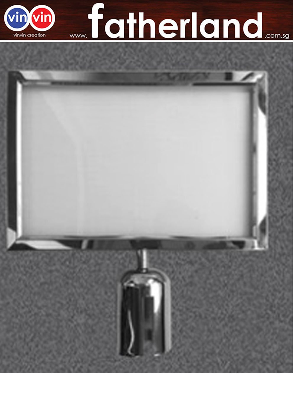 Queue Pole A4 Landscape Stainless Steel Frame - www.fatherland.com.sg