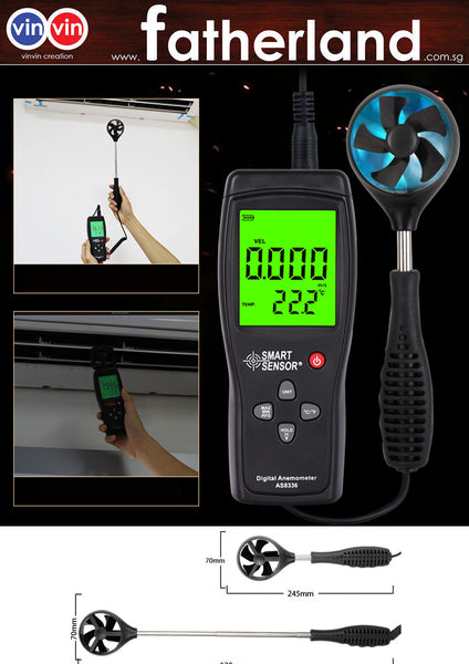 Digital Anemometer High precision 0.001~ 45m/s - www.fatherland.com.sg