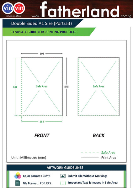 Double Sided Hand Sign Board - A1 (Portrait) - www.fatherland.com.sg