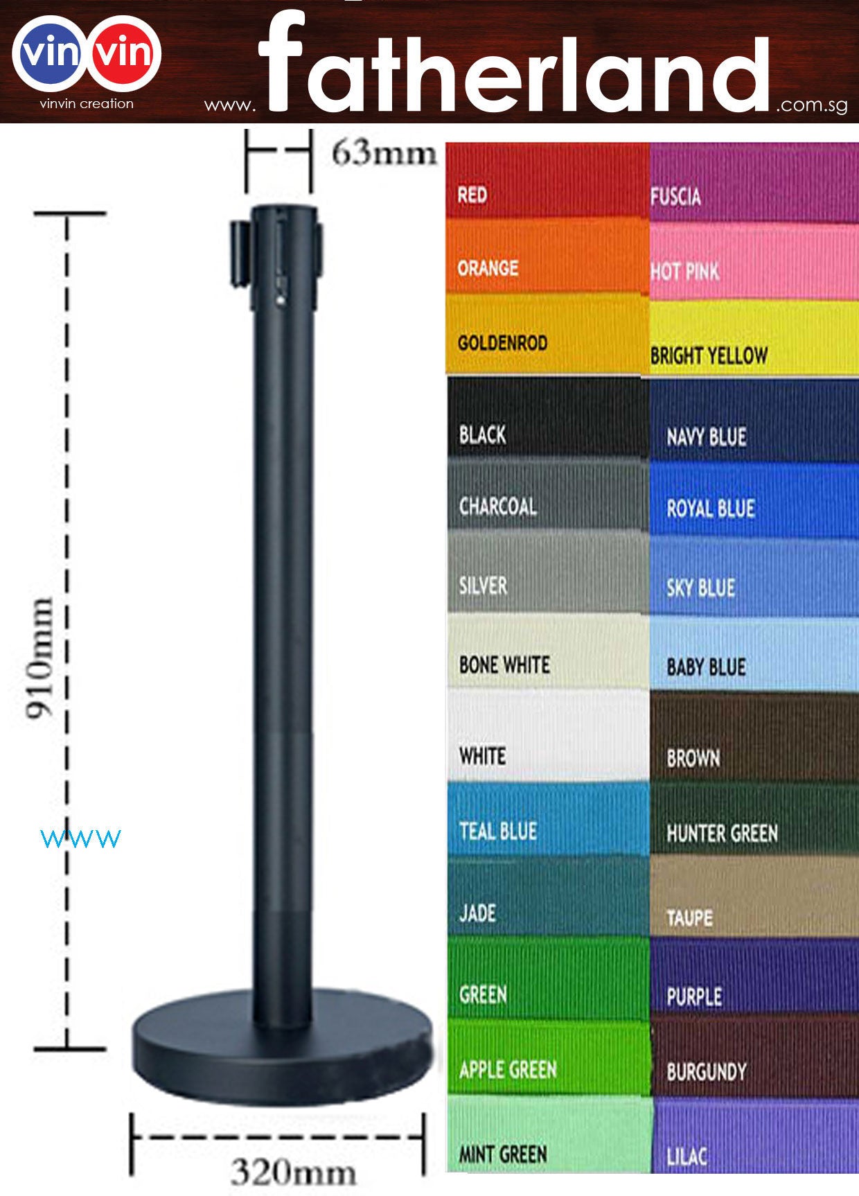 Queue Pole stand Black Econmoy - www.fatherland.com.sg