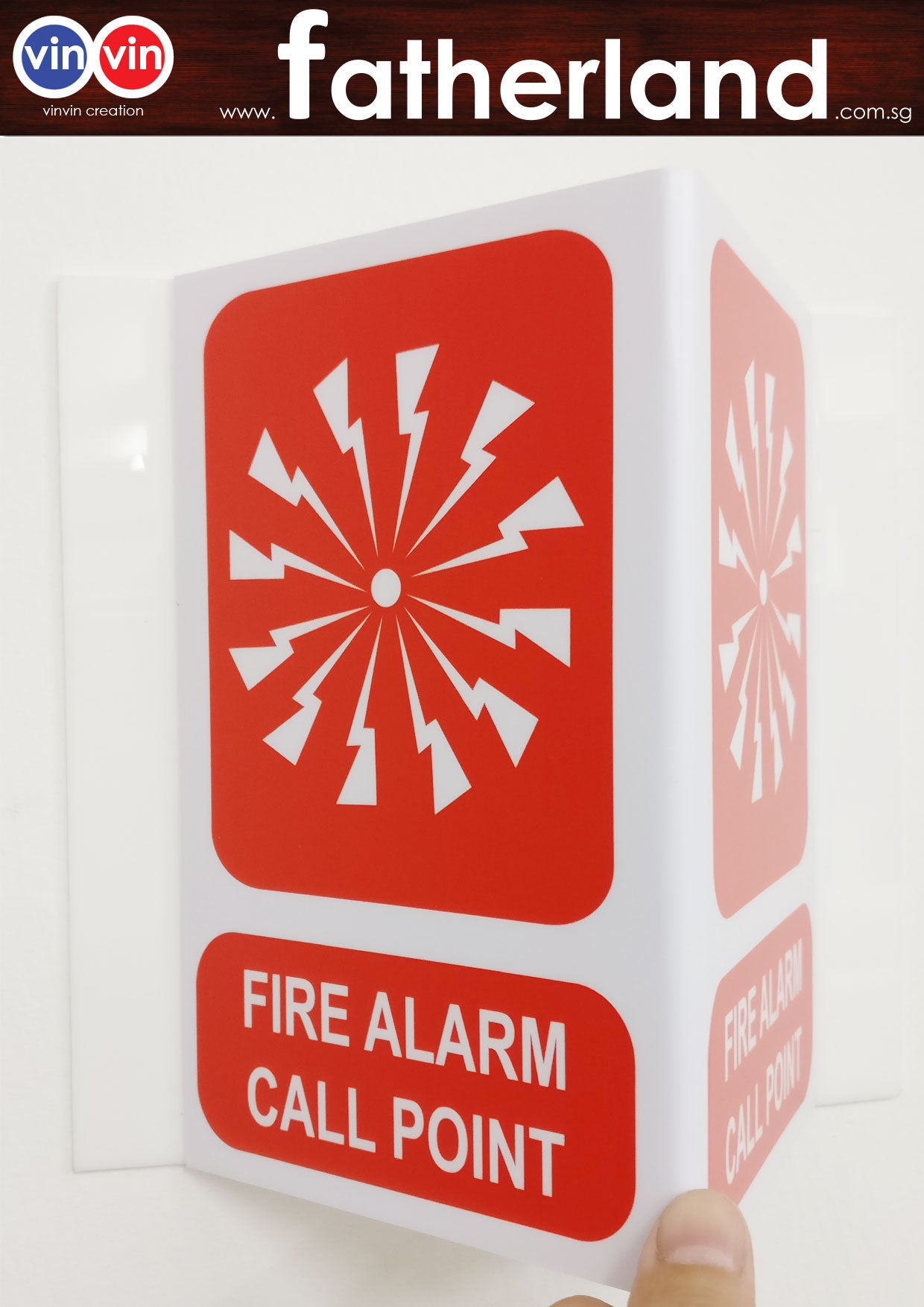 FIRE ALARM CALL POINT TRIANGLE SIGN - www.fatherland.com.sg
