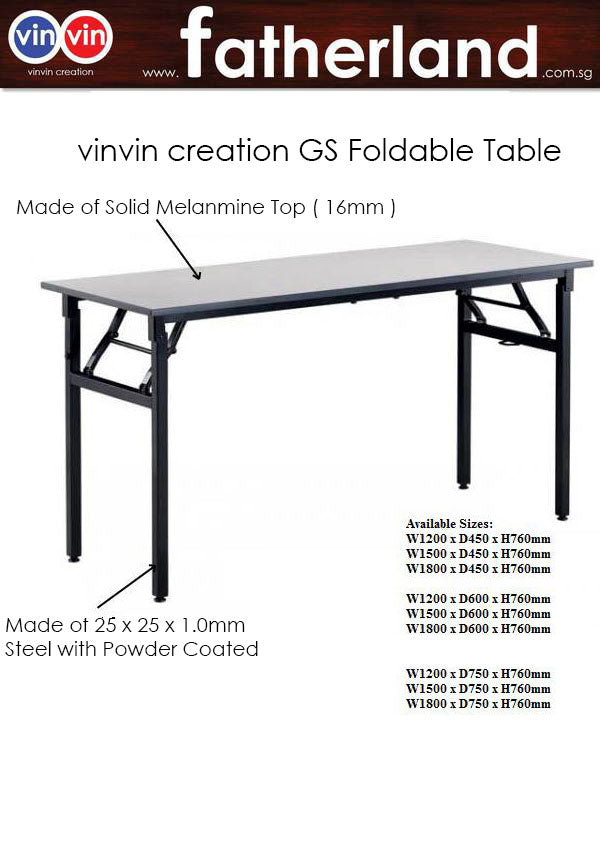 GS Foldable Table ( Model GR Series ) - www.fatherland.com.sg