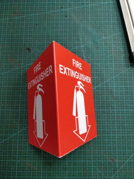 PVC FIRE EXTINGUISHER TRIANGLE SIGNAGE ARROW DOWN - www.fatherland.com.sg