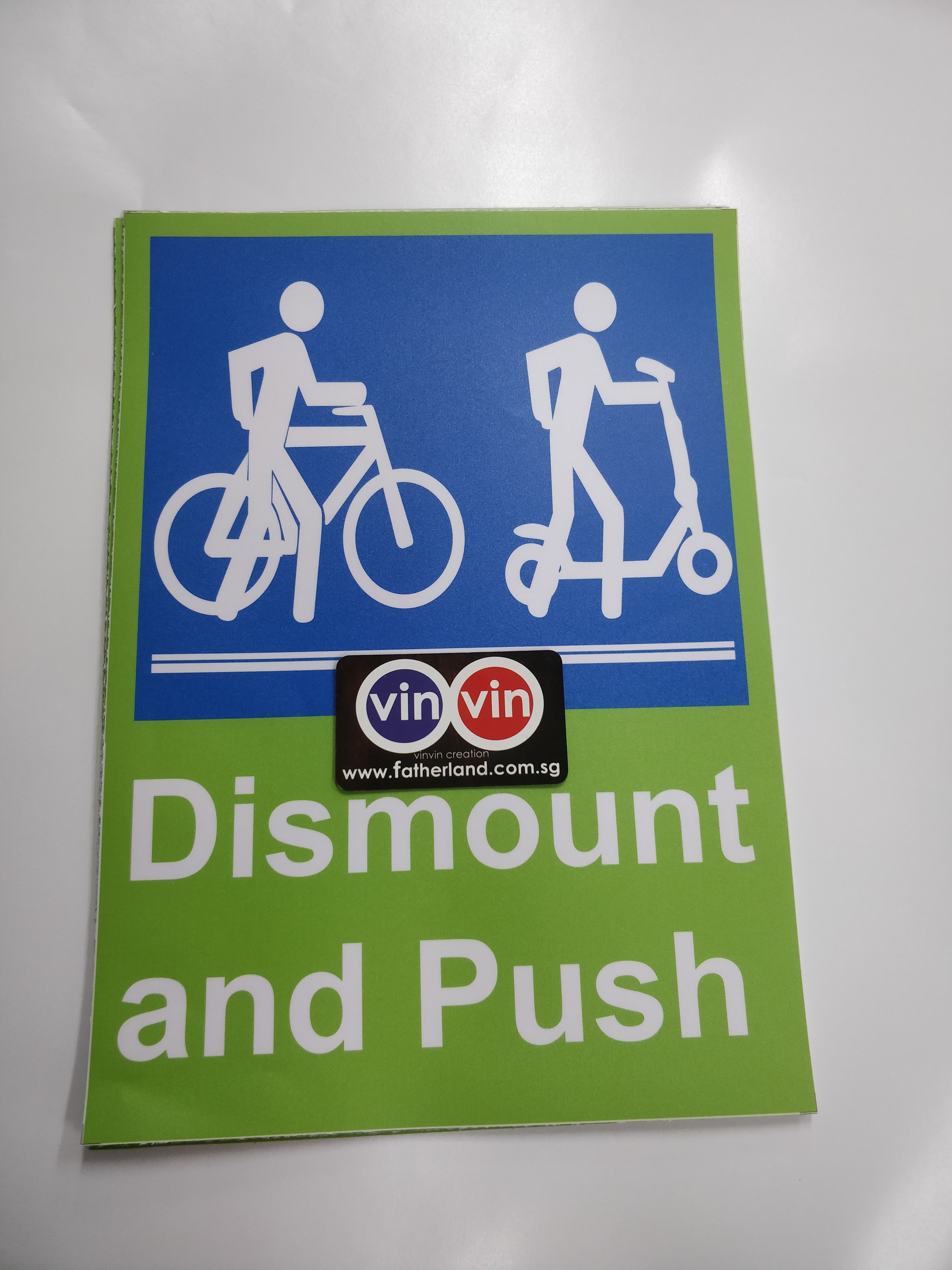 Dismount and push PVC Signage - www.fatherland.com.sg