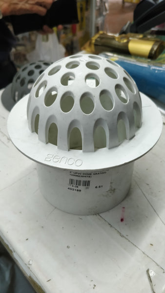 4" UPVC DOME GRATING 100MM(WHITE) - www.fatherland.com.sg