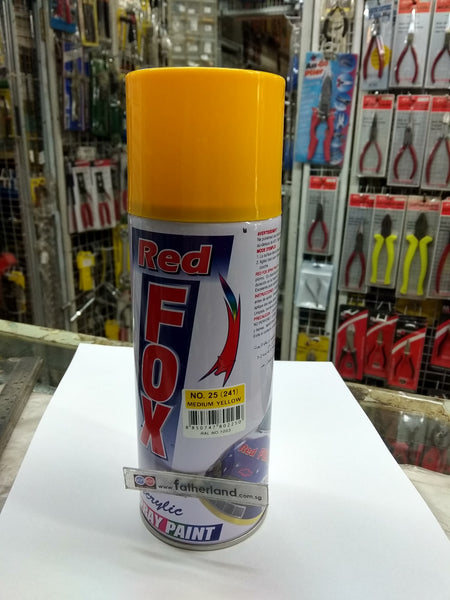 RED FOX SPRAY PAINT MEDIUM YELLOW (25) - www.fatherland.com.sg