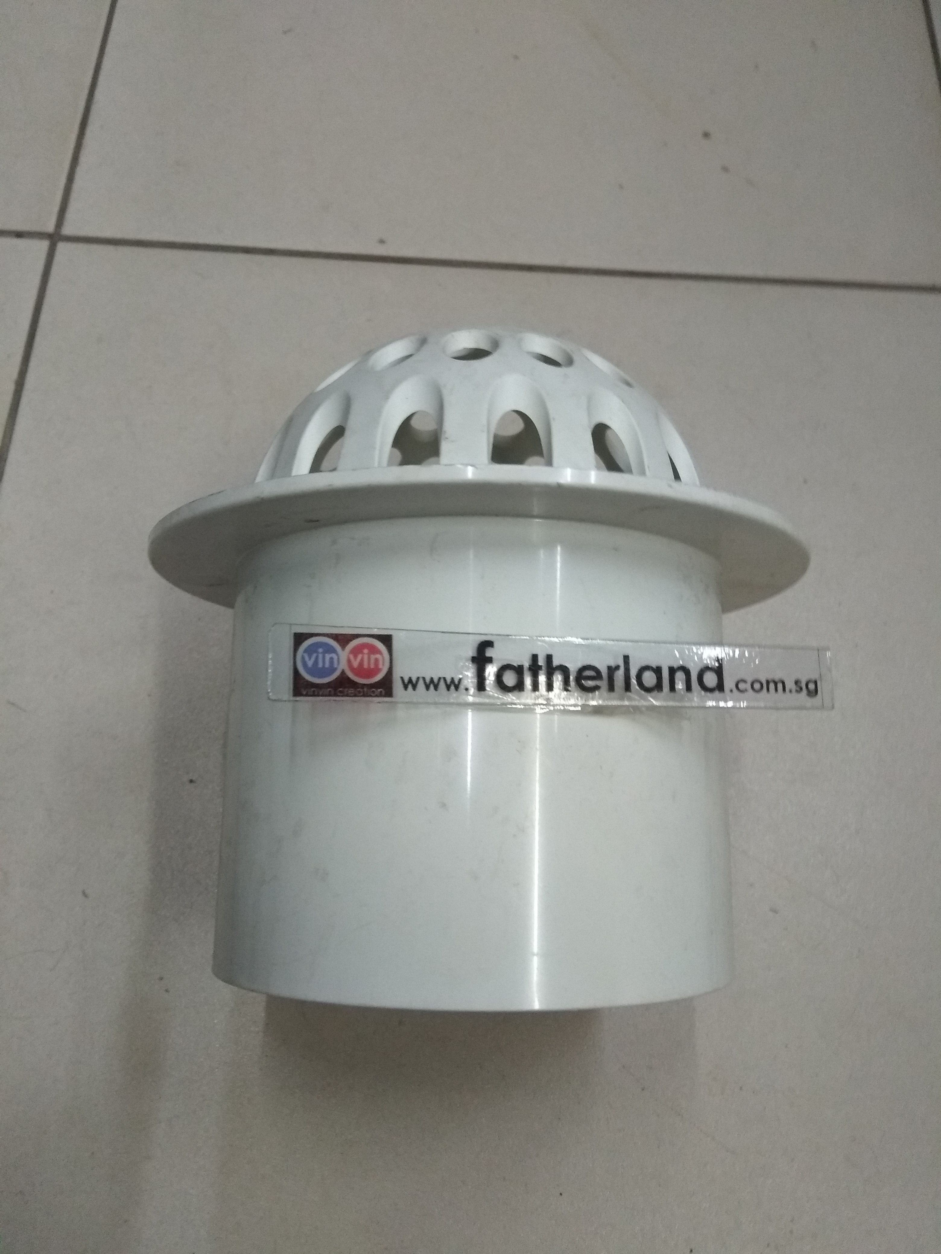 4" UPVC DOME GRATING 100MM(WHITE) - www.fatherland.com.sg