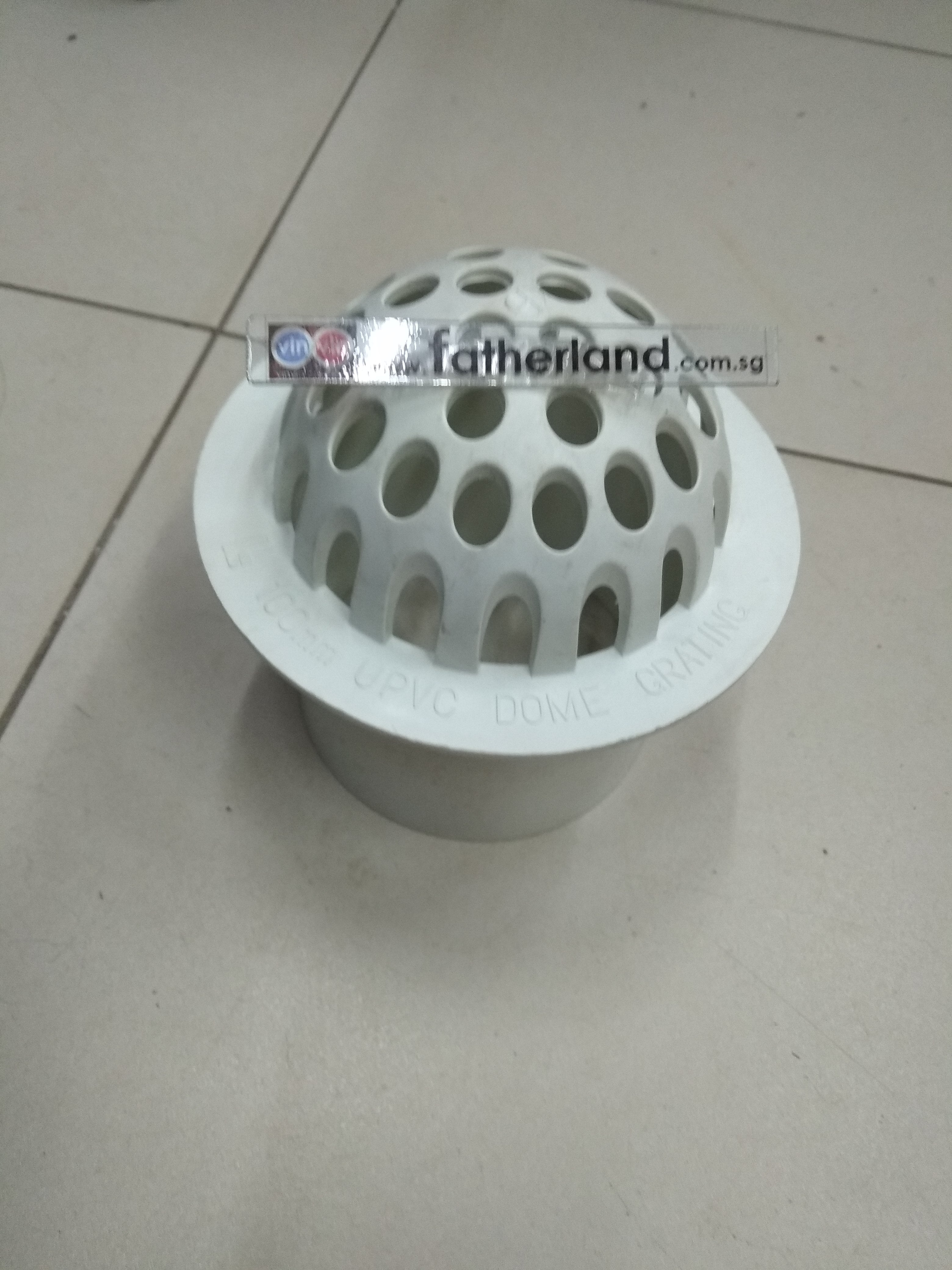 4" UPVC DOME GRATING 100MM(WHITE) - www.fatherland.com.sg