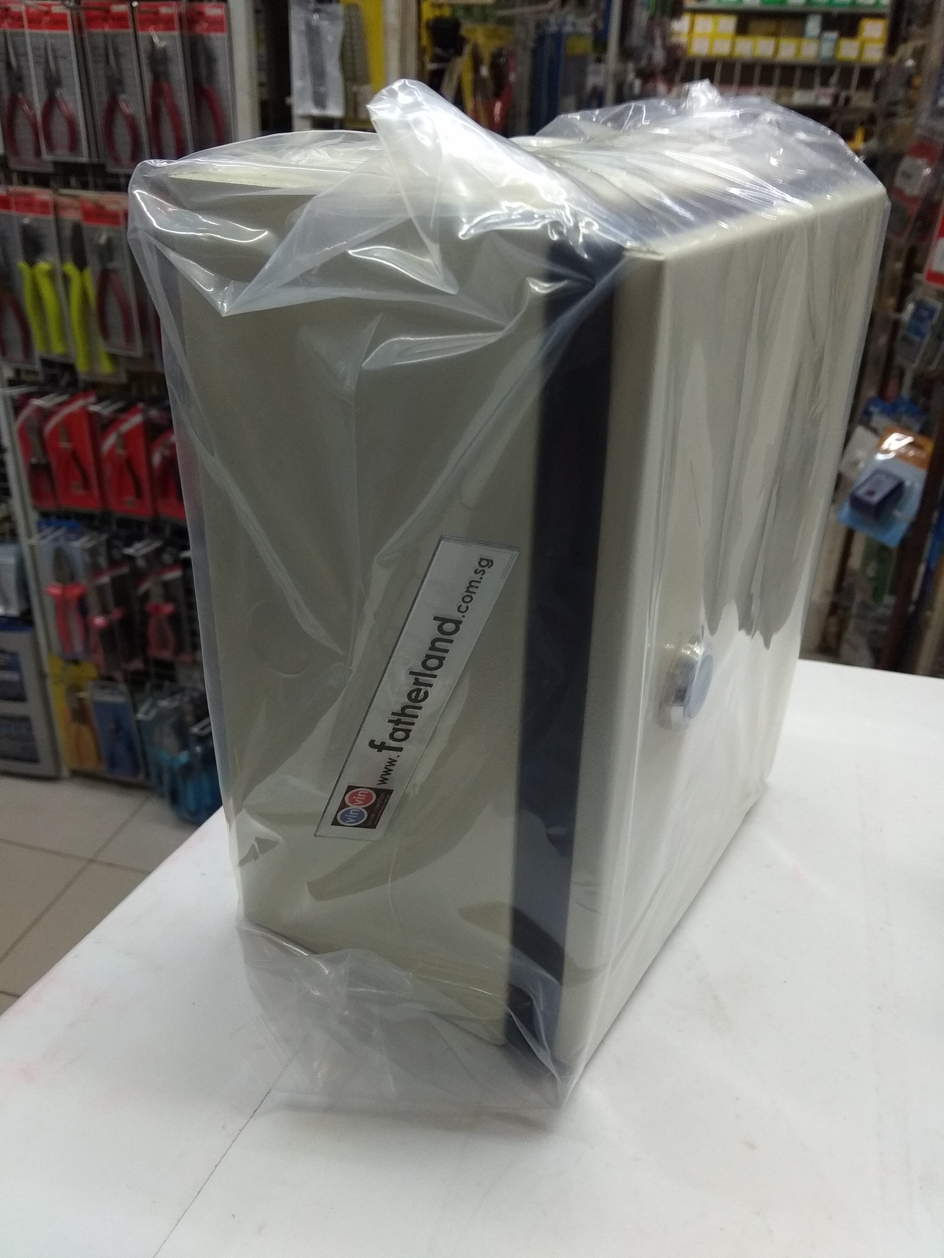 METAL ENCLOSURE C/W LOCK 8"x6" (BEIGE) - www.fatherland.com.sg