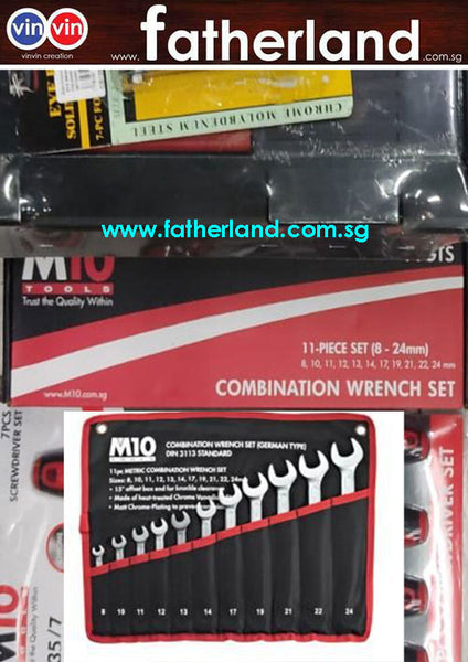M10 Combination Wrench Set (din Type) Satin Finish 005-011-811 - www ...