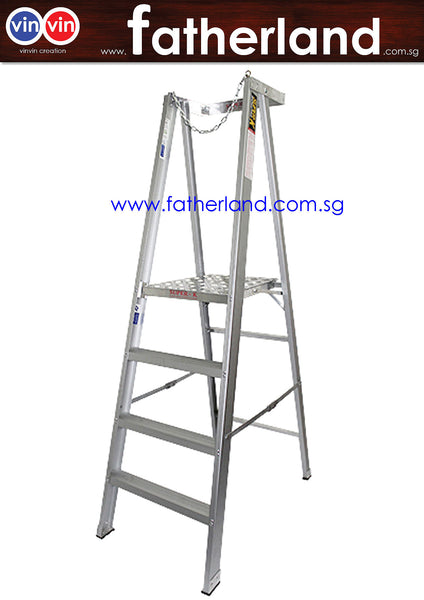 ALUMINIUM PLATFORM LADDER WITH SAFETY CHAIN - www.fatherland.com.sg