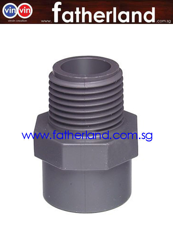 PVC MALE VALVE SOCKET 25MM GREY - www.fatherland.com.sg