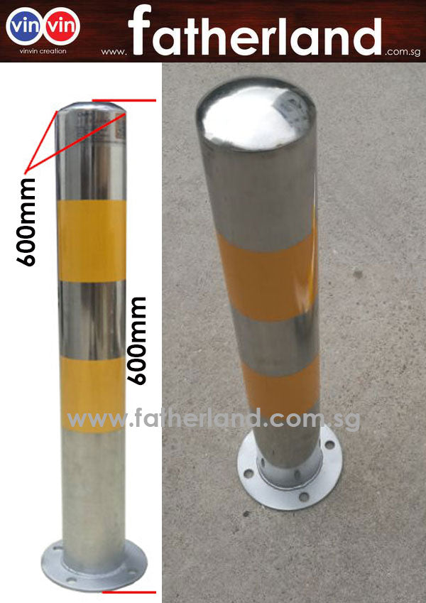 STAINLESS STEEL BARRIER POLE WITH REFLECTIVE STICKER - www.fatherland ...