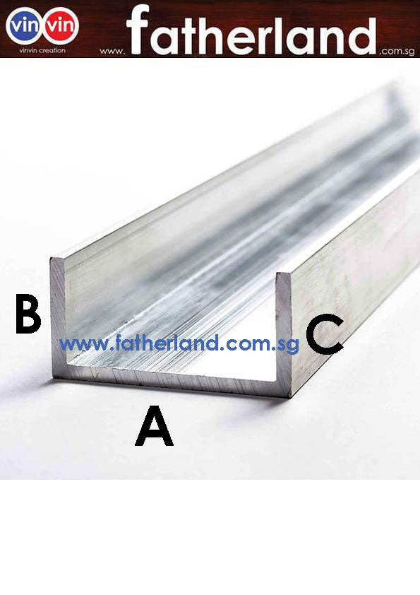 ALUMINIUM U Channel: 25.40mm x 76.20mm x 2.90mm(T) x 6.10m(L) - www ...