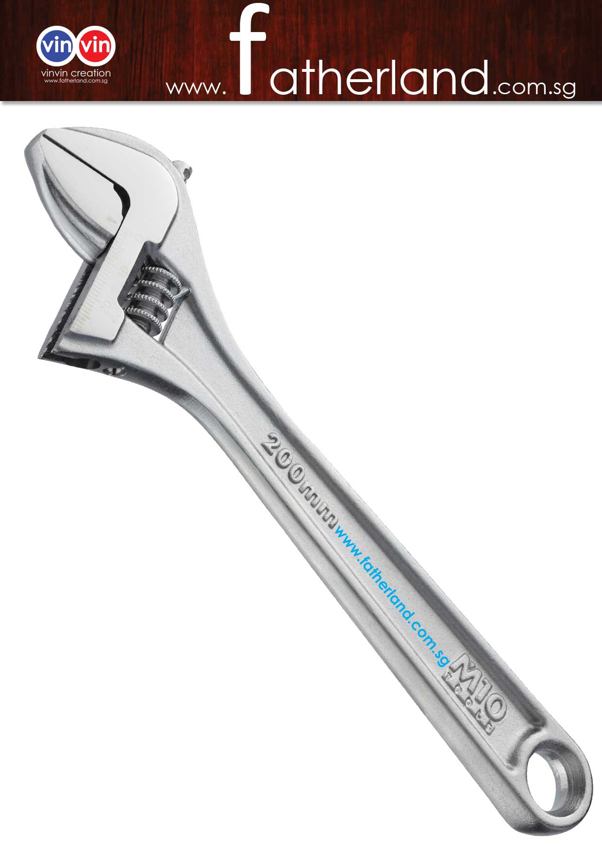 M10 ADJUSTABLE WRENCH WITH SCALE - www.fatherland.com.sg