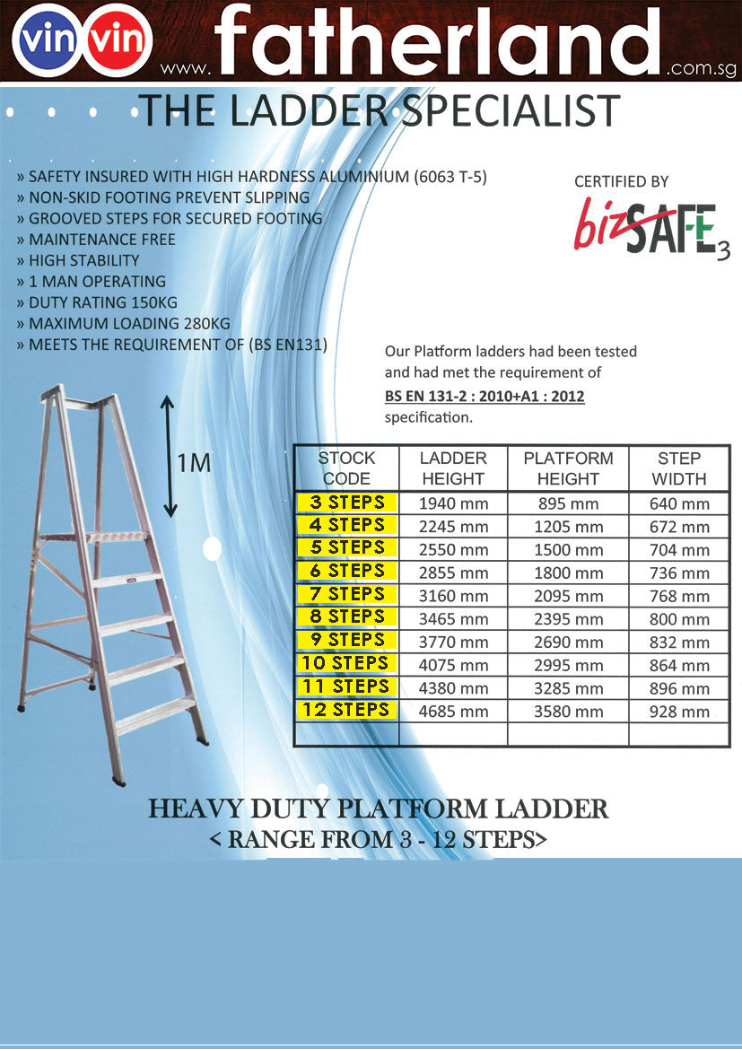 ALUMINIUM PLATFORM LADDER FL Series - www.fatherland.com.sg