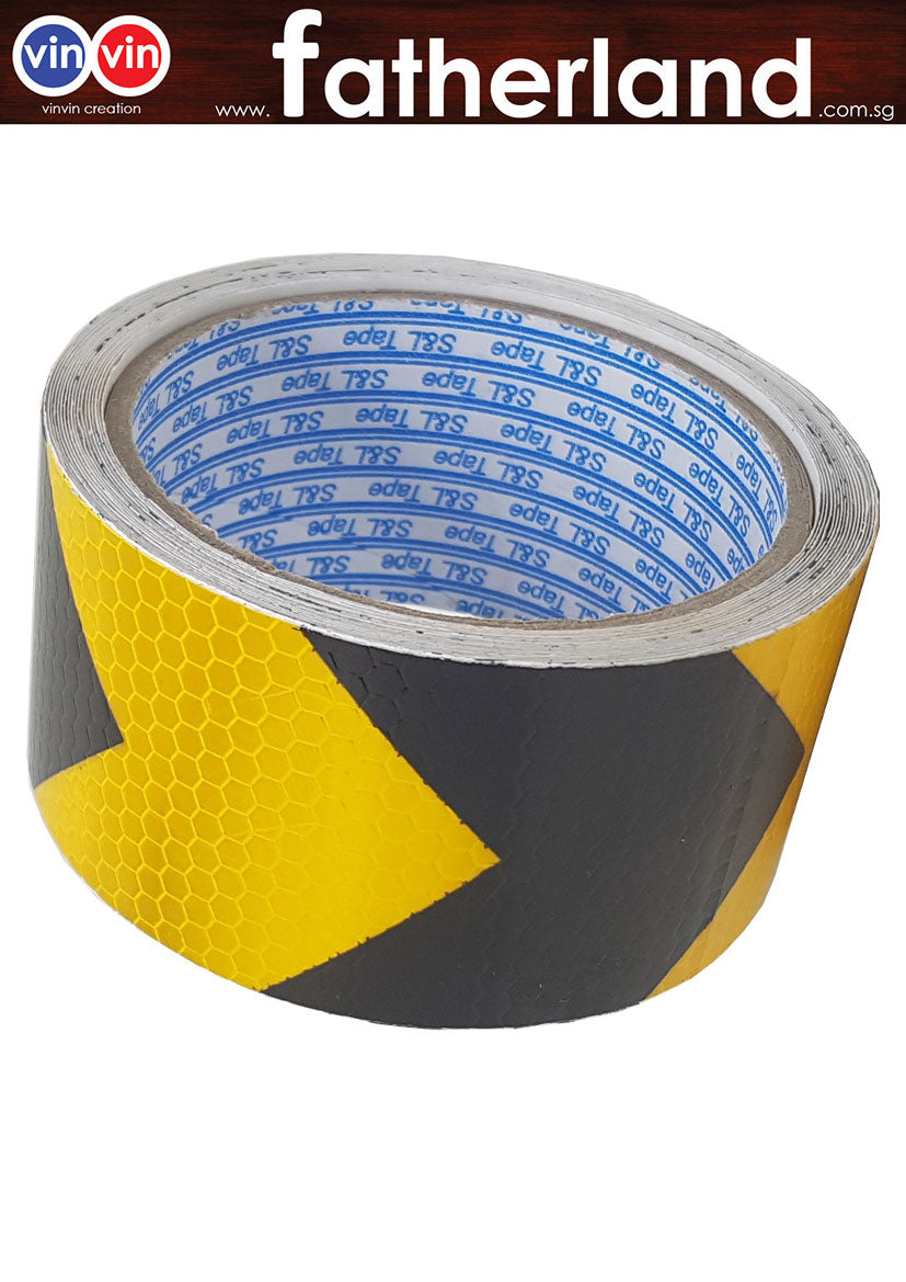 SL REFLECTIVE TAPE YELLOW & BLACK DOT WITH ARROW (2") 50MMX5M - SL4614 ...