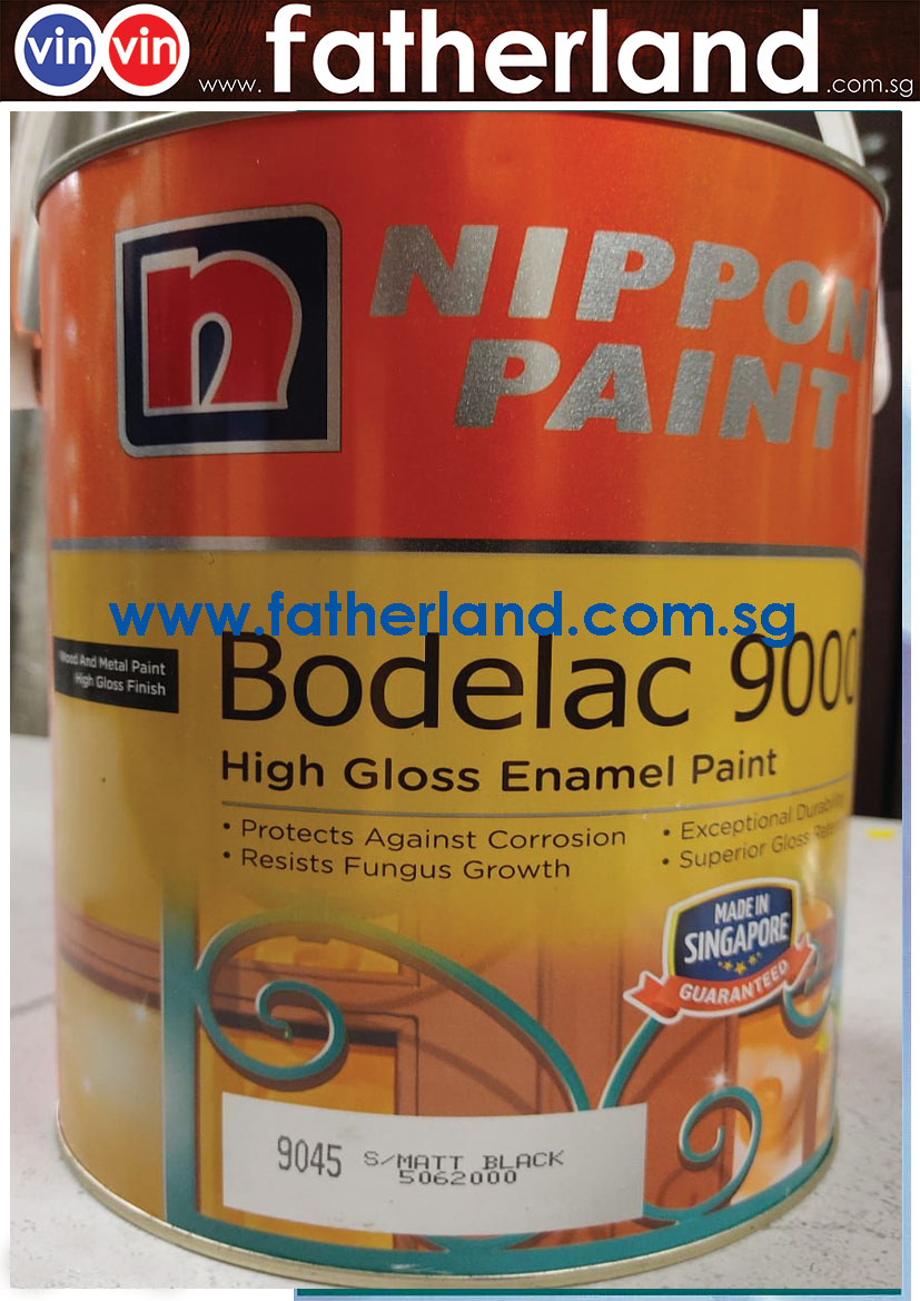 NIPPON BODELAC 9000 MATT BLACK (9045) 5L - www.fatherland.com.sg
