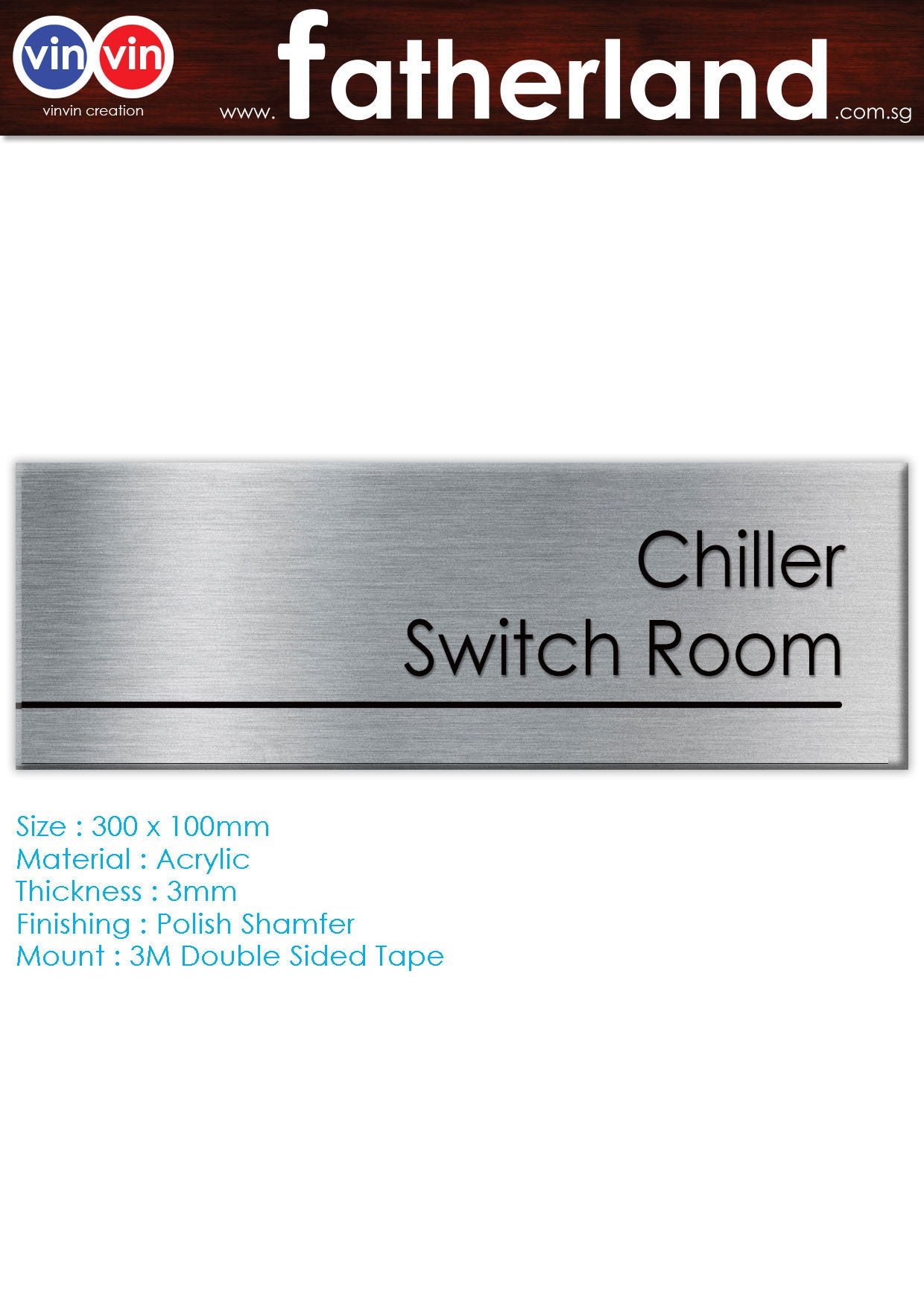 CHILLER SWITCH ROOM ACRYLIC SIGNAGE WITH ALUINIUM VINYL - www ...