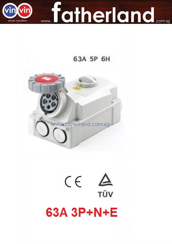 5pin isolator 63A Socket Outlet - www.fatherland.com.sg
