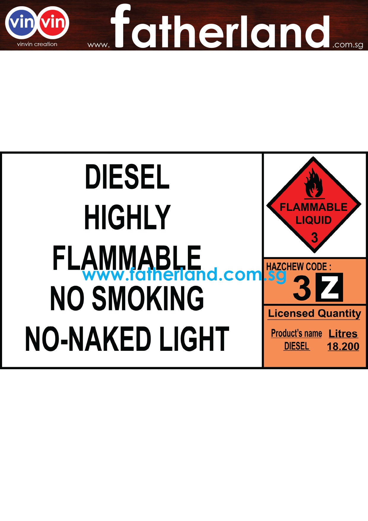 DIESEL HIGHLY FLAMMABLE NO SMOKING NO-NAKED LIGHT SIGNAGE - www ...