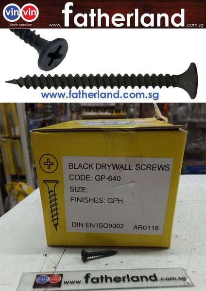 DRYWALL SCREW 8 X 1-1/4 ( BLACK ) - www.fatherland.com.sg