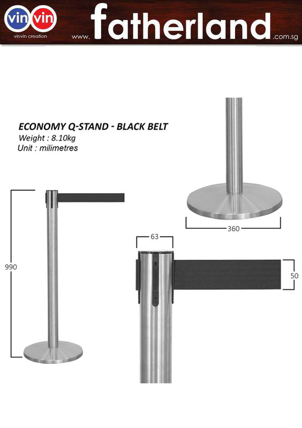 QUEUE POLE WITH BLACK BELT VIN-EC SERIES - www.fatherland.com.sg