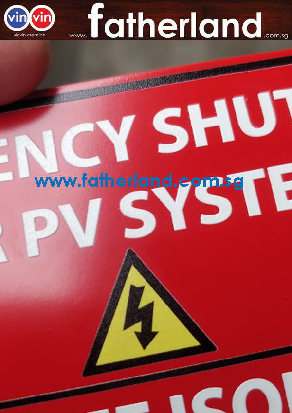 Emergency Shut Off for PV SYSTEM TURN OFF ISOLATOR ALUMINIUM PLATE UV ...