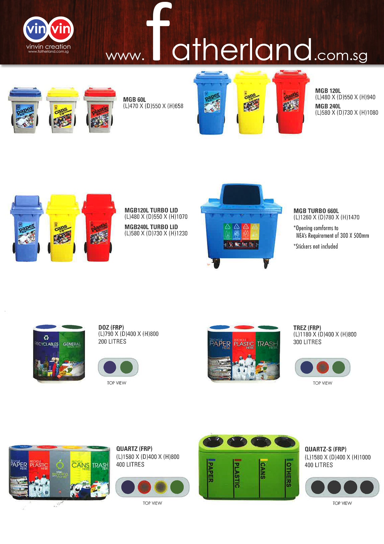 Recycle Bin MINI MATRIX Bin With Stainless Steel Rim (OPEN) top cover ...