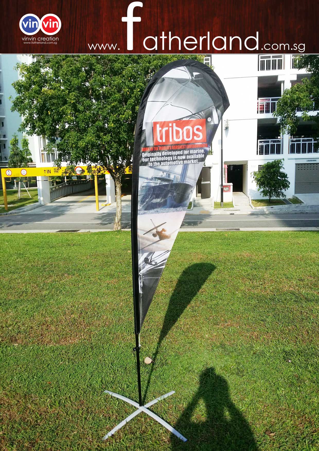 FLYING BANNER ( TEAR DROP SHAPE ) 3.4 meter - www.fatherland.com.sg